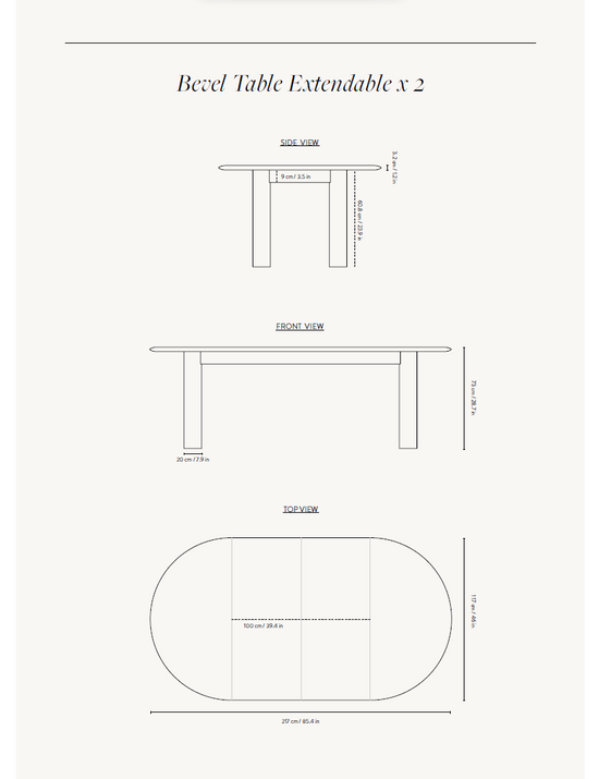 Bevel Extendable Dining Table