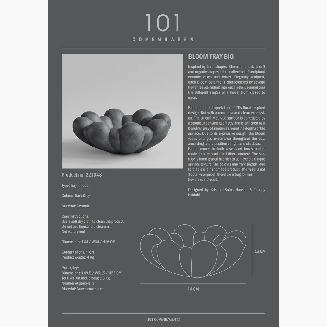 Bloom Tray, Big - Dark Grey